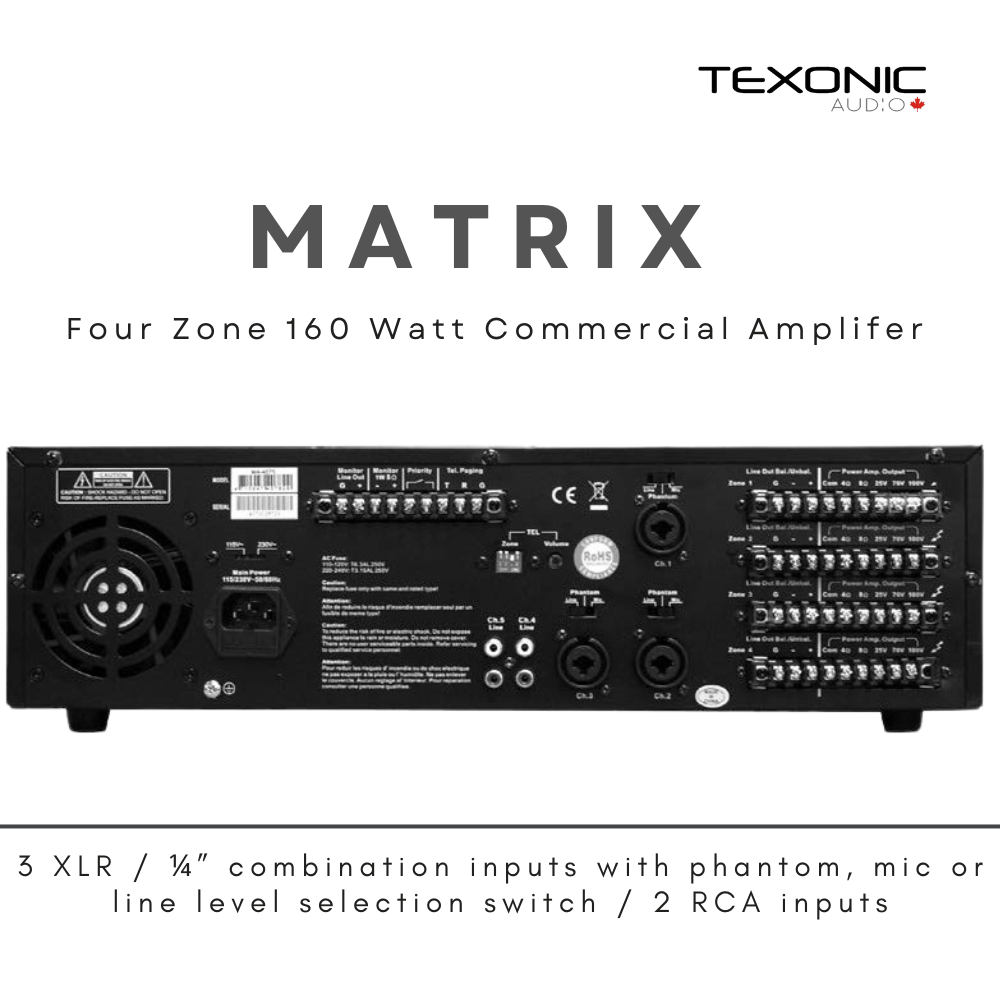 160W 5-Channel Mixer Amplifier | Multi-Zone Audio Control