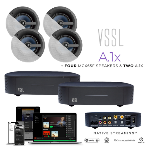 VSSL A1x: Smart 2-Zone Streaming Speaker, Voice-Enabled