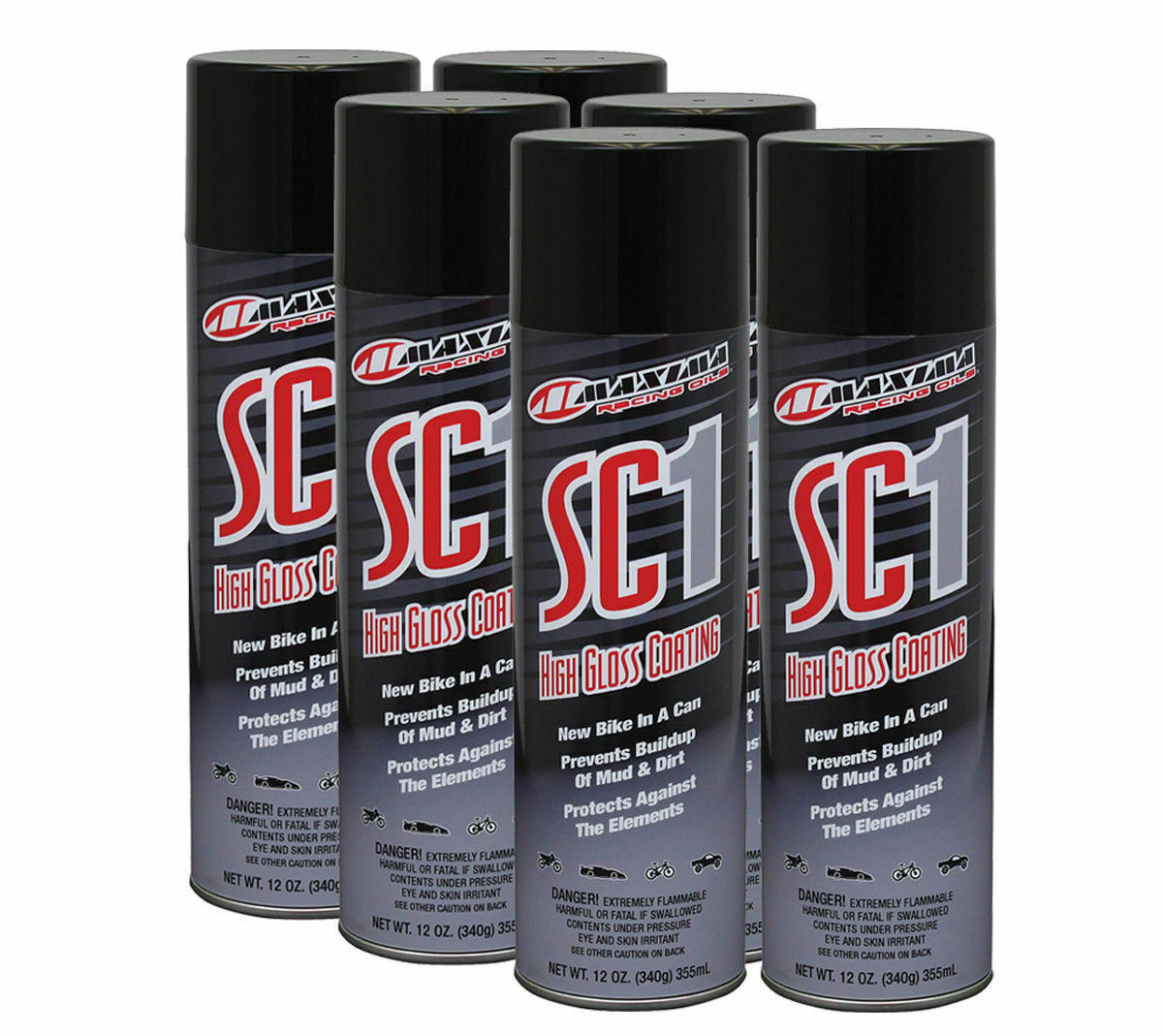 Maxima Racing Oils SC1 High Gloss Clear Coat 12oz. Spray 6 Pack ...