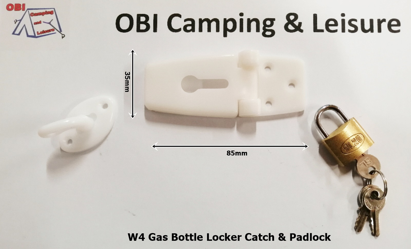 Gas Bottle Locker Catch & Padlock - OBI Camping & Leisure