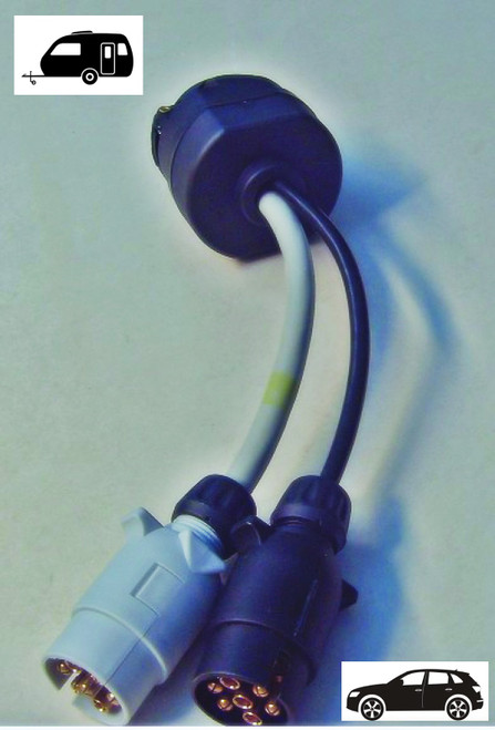 Milenco 13 Pin Euro Socket to 12N & 12S 7 pin plugs Caravan Towing ...