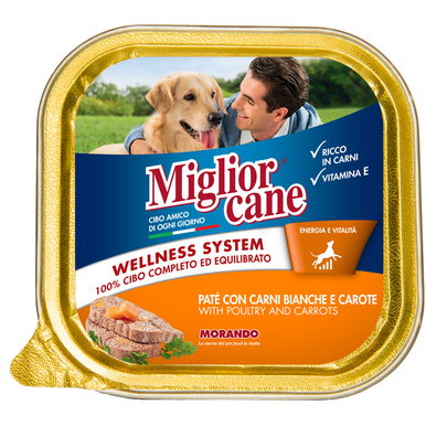 MIGLIOR CANE PATE' CARNI BIANCHE E CAROTE VASCHETTA 150 GRAMMI - Meloni ...
