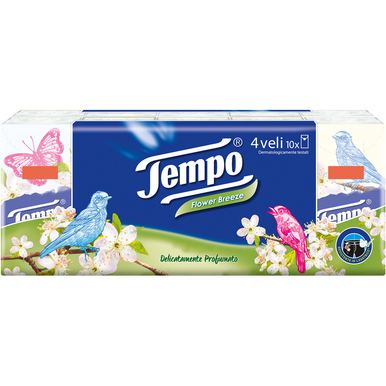 TEMPO FAZZOLETTI 10 PACCHETTI x 9 FAZZOLETTI 4 VELI FLOWER BREEZE ...