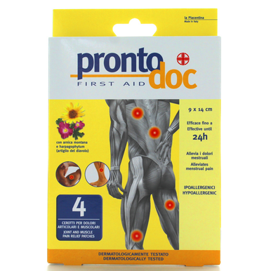 PRONTO DOC 4 CEROTTI CON ARNICA x DOLORI ARTICOLARI e MUSCOLARI ...