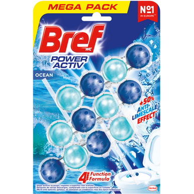 BREF WC POWER ACTIV TAVOLETTA WC 4 FUNZIONI OCEAN 50gr 3 PEZZI - Meloni ...