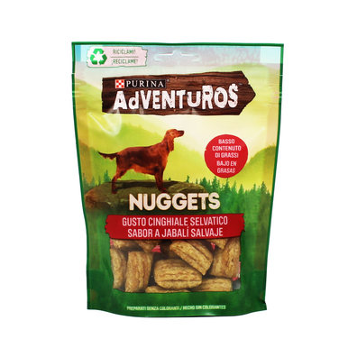 ADVENTUROS CANE SNACK NUGGETS AL CINGHIALE BUSTA 90 grammi - Meloni Store