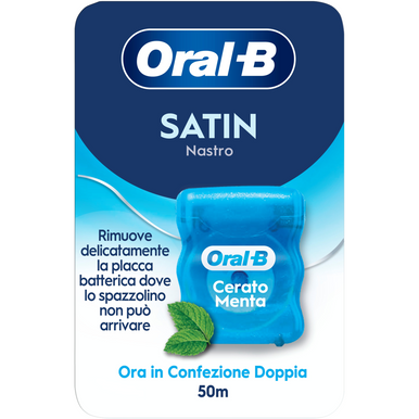ORAL B FILO INTERDENTALE SATIN NASTRO CERATO MENTA 50 METRI - Meloni Store