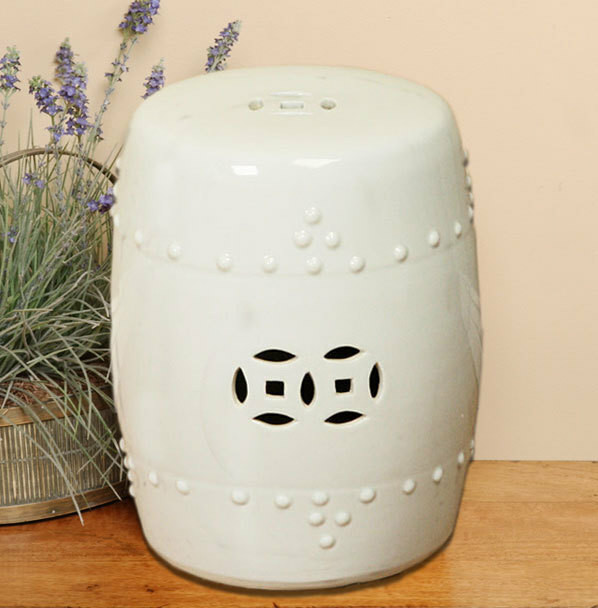 White Porcelain Garden Stool