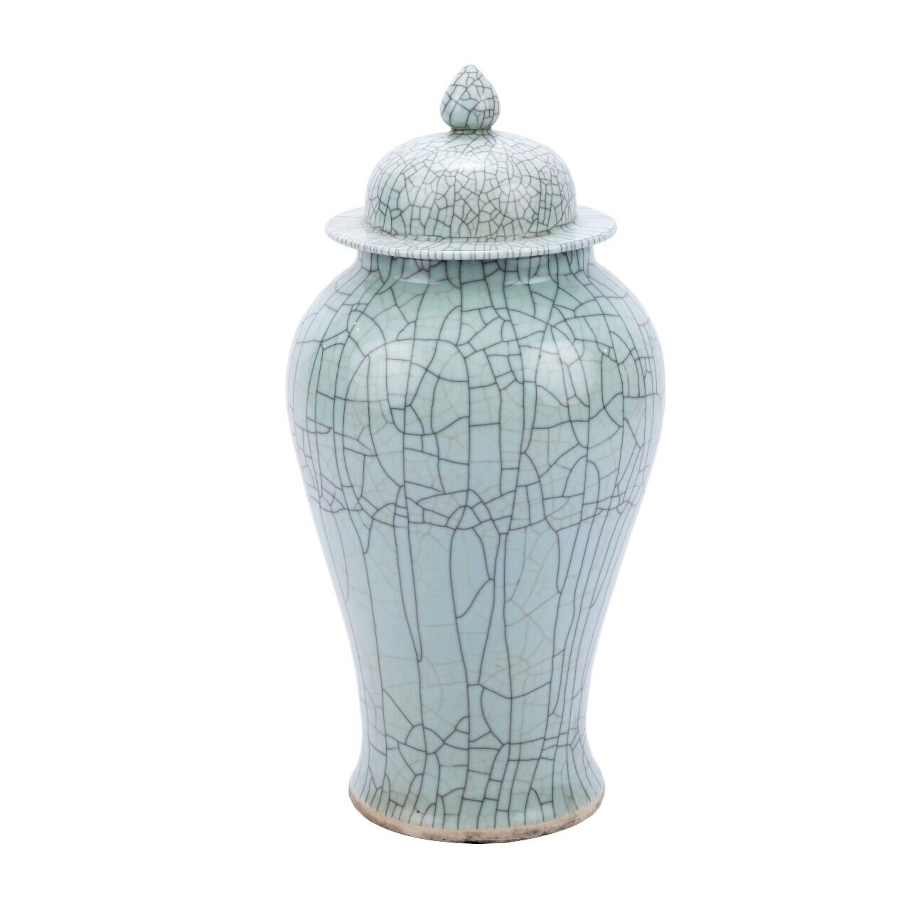 Celadon Crackle Temple Jar