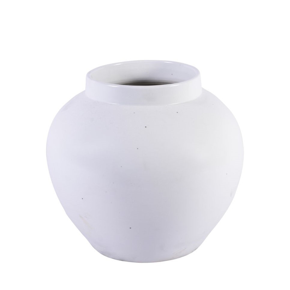 Matte Glaze White Lidded Plum Vase