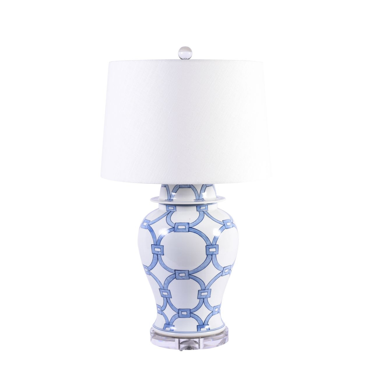 Blue and White Lover Locks Table Lamp