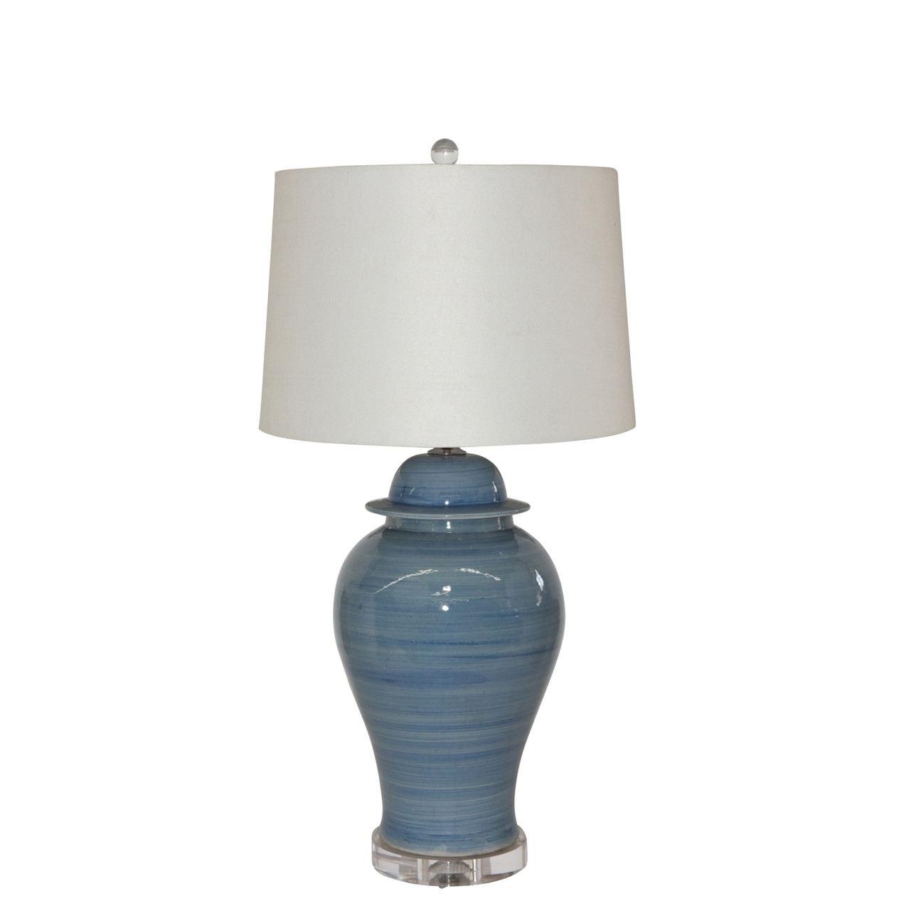 Table Lamp Light Blue Temple Jar 20H