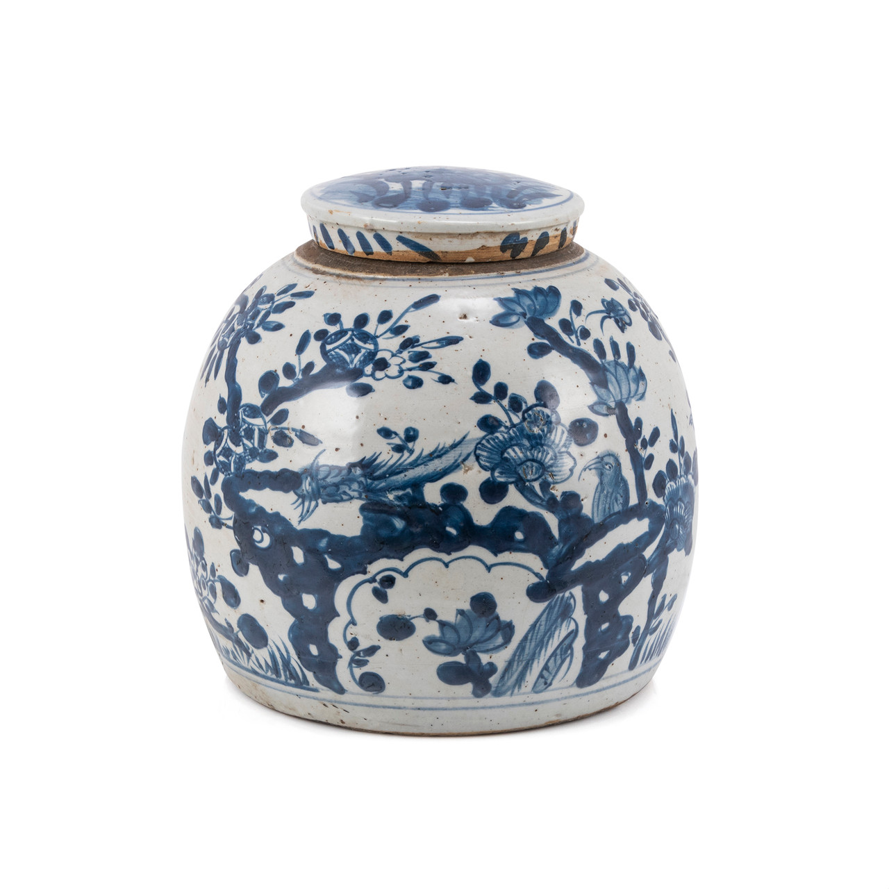Vintage Ming Jar Plum Lily Pad Motif - 2 Sizes - Legend Accents