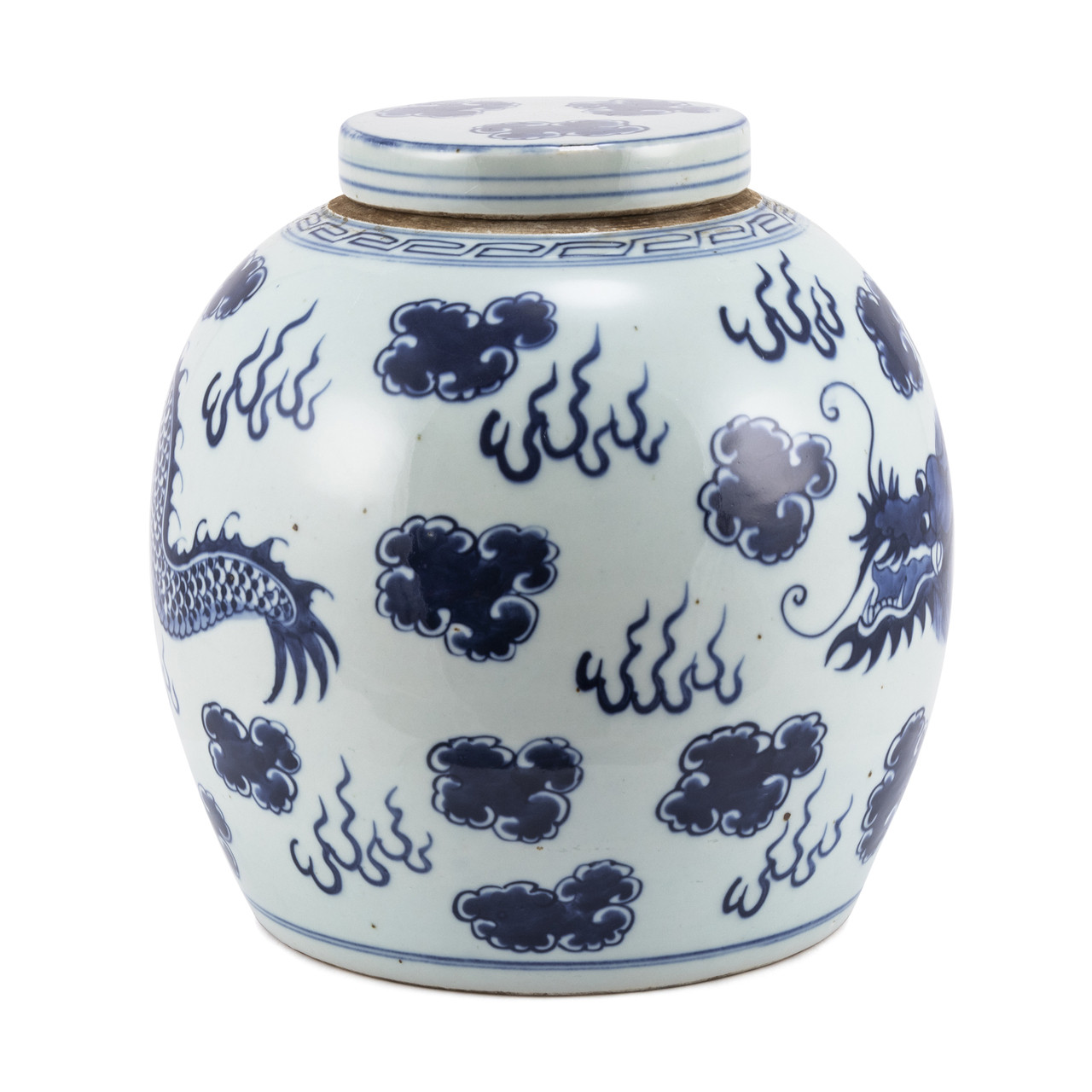 Blue And White Ming Jar Dragon Large - Legend Accents