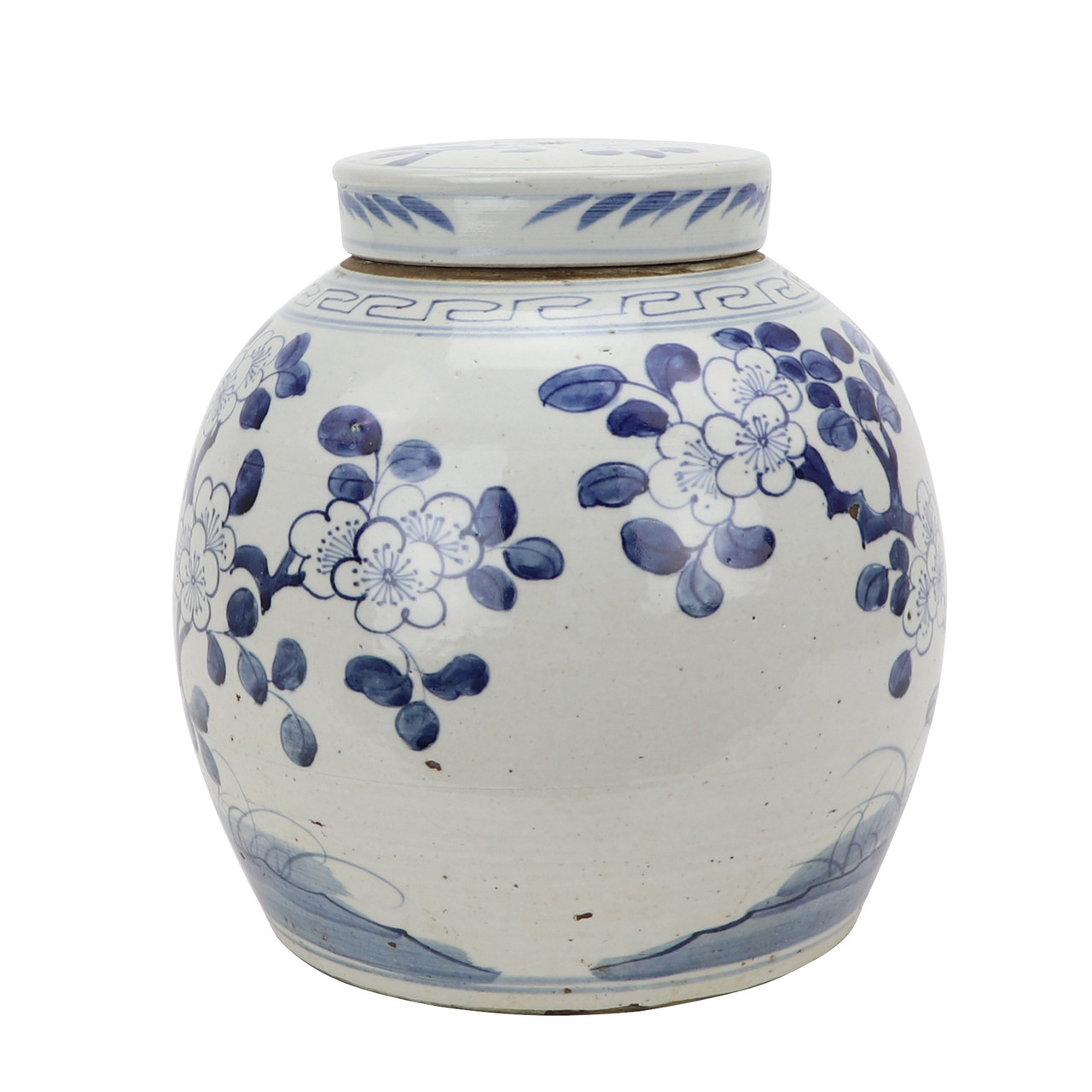 Blue & White Vintage Ming Jar Plum Blossom - Legend Accents