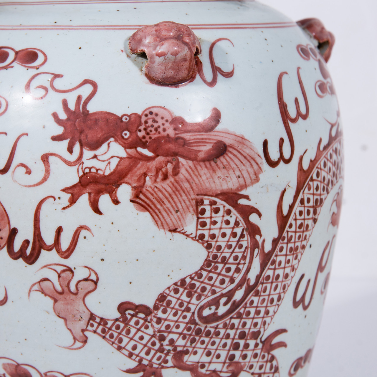 Rustic Maroon Red Dragon Temple Jar - 2 Sizes - Legend Accents