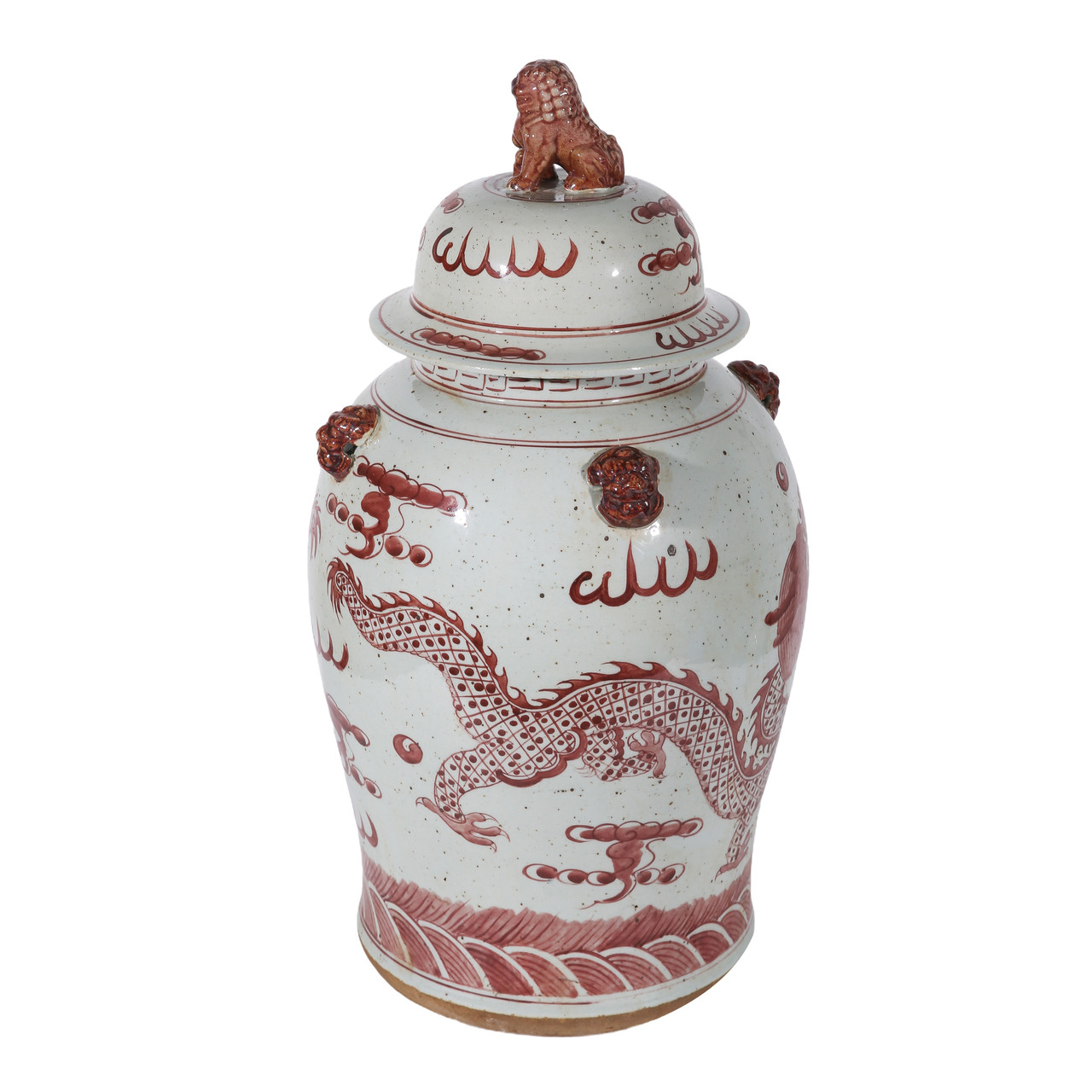 Rustic Maroon Red Dragon Temple Jar - 2 Sizes - Legend Accents