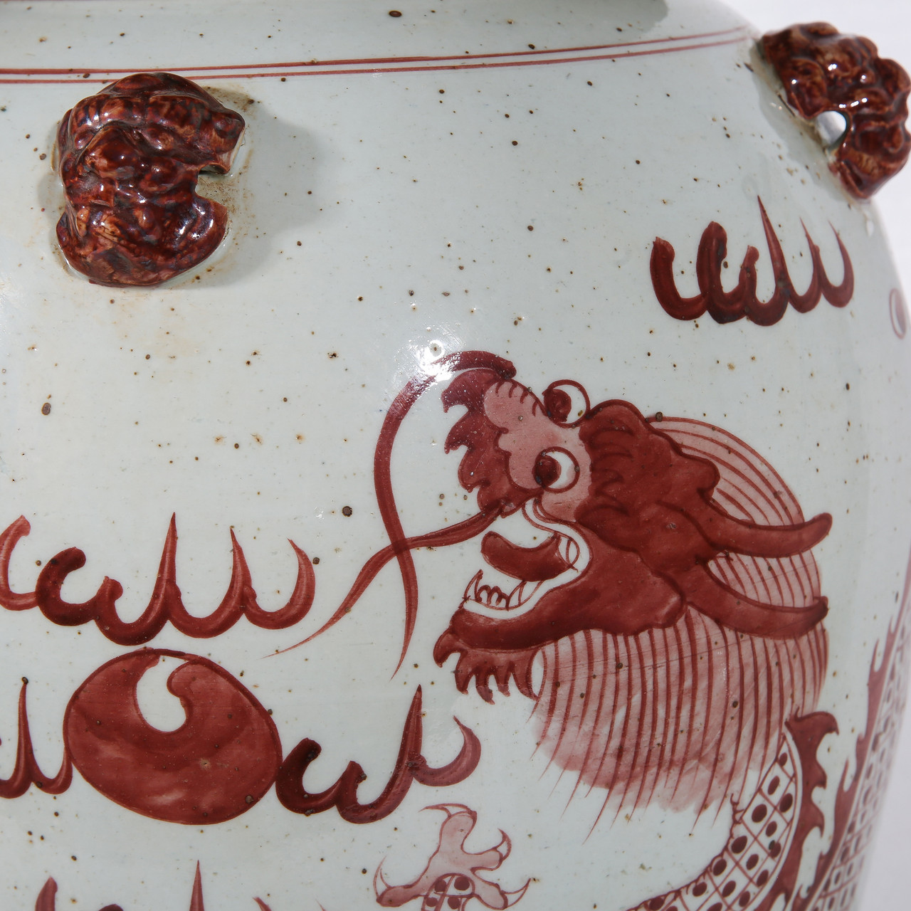 Rustic Maroon Red Dragon Temple Jar - 2 Sizes - Legend Accents