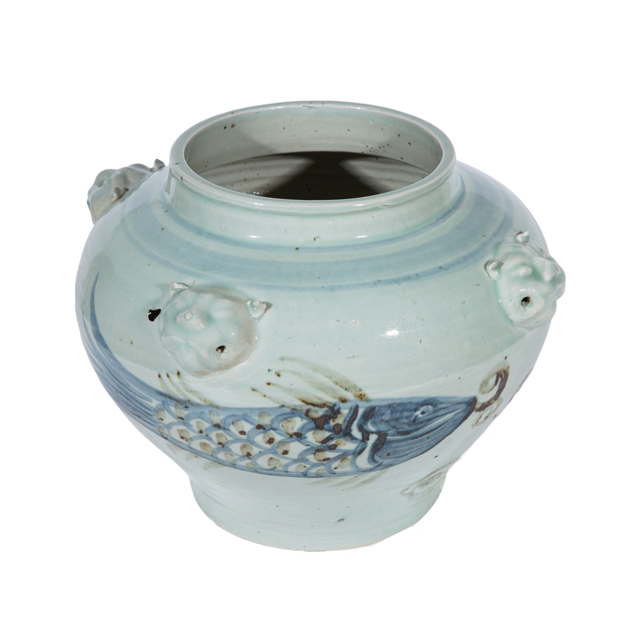 Four Lion Handle Fish Jar - Legend Accents