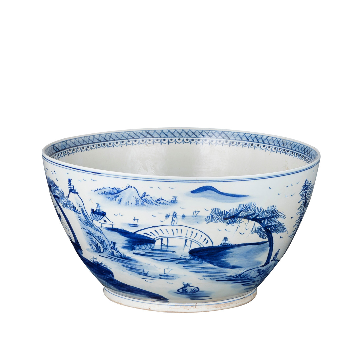 Blue And White Village House Porcelain Bowl - Legend Accents