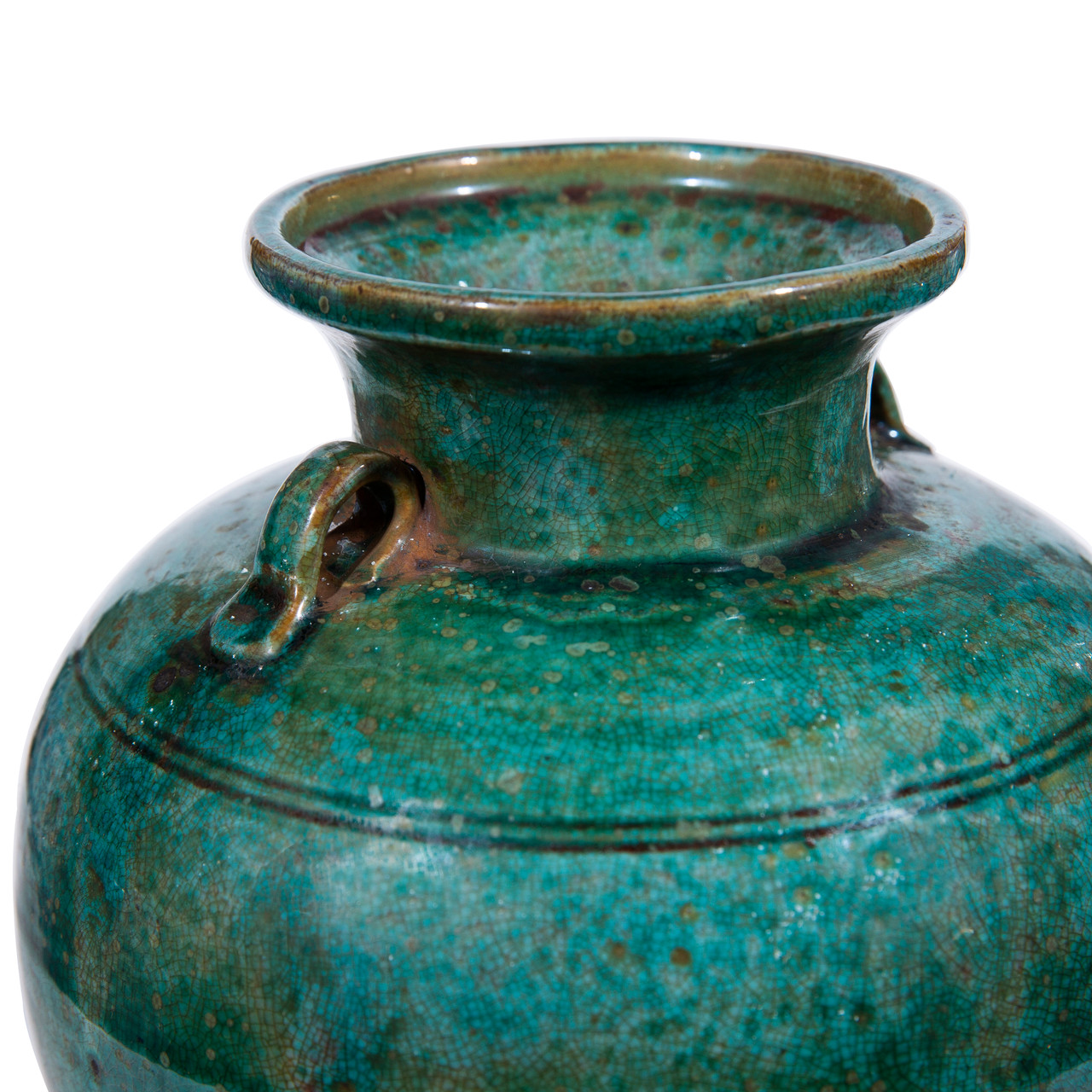 Speckled Green Double Ear Greek Jar - Legend Accents