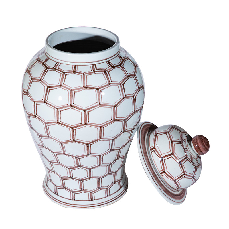 Cooper Red Honeycomb Temple Jar - 2 Sizes - Legend Accents