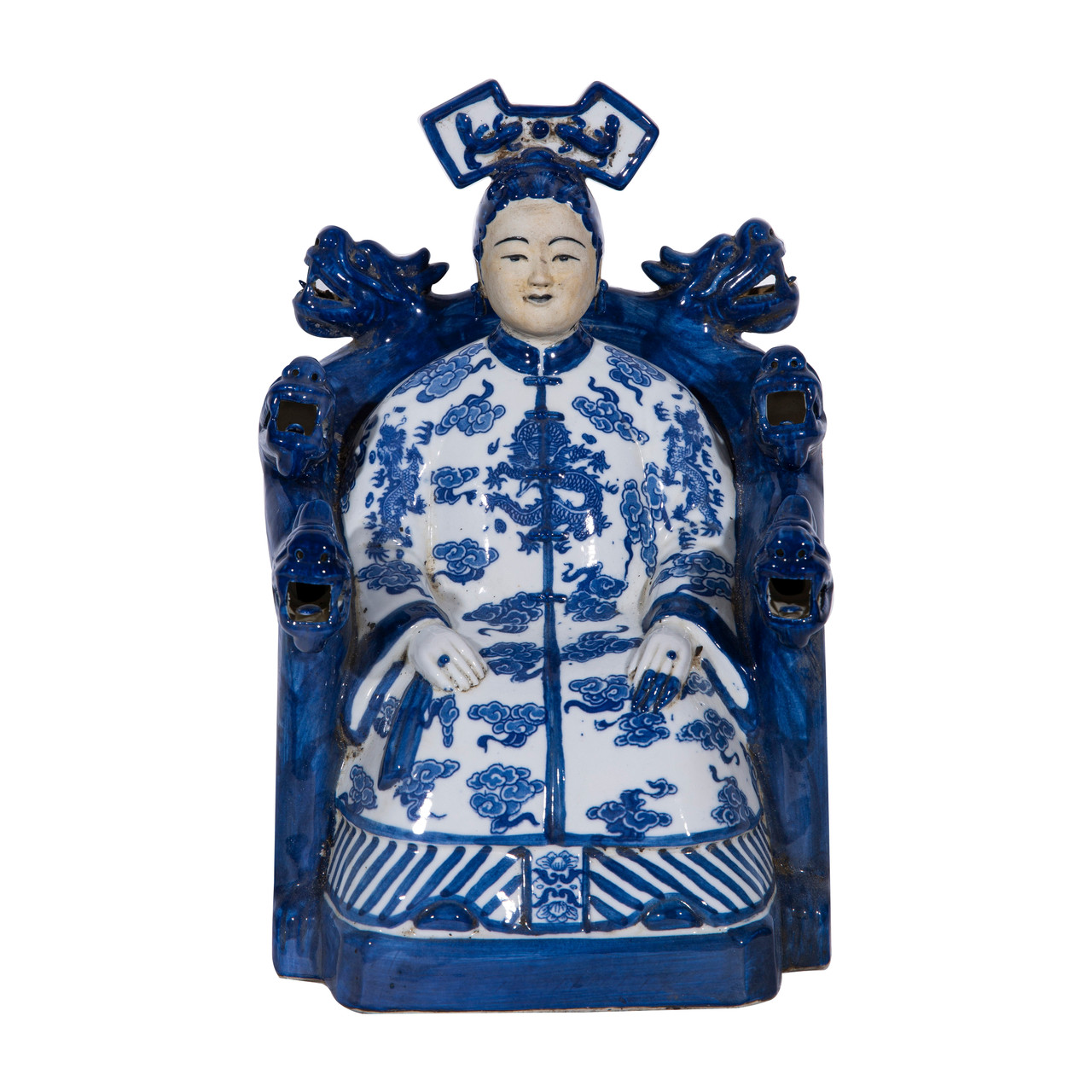 Blue And White Emperor / Empress On Throne - Legend Accents