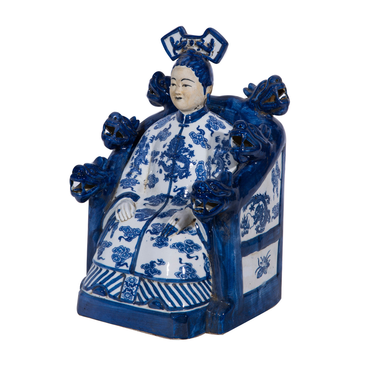 Blue And White Emperor / Empress On Throne - Legend Accents