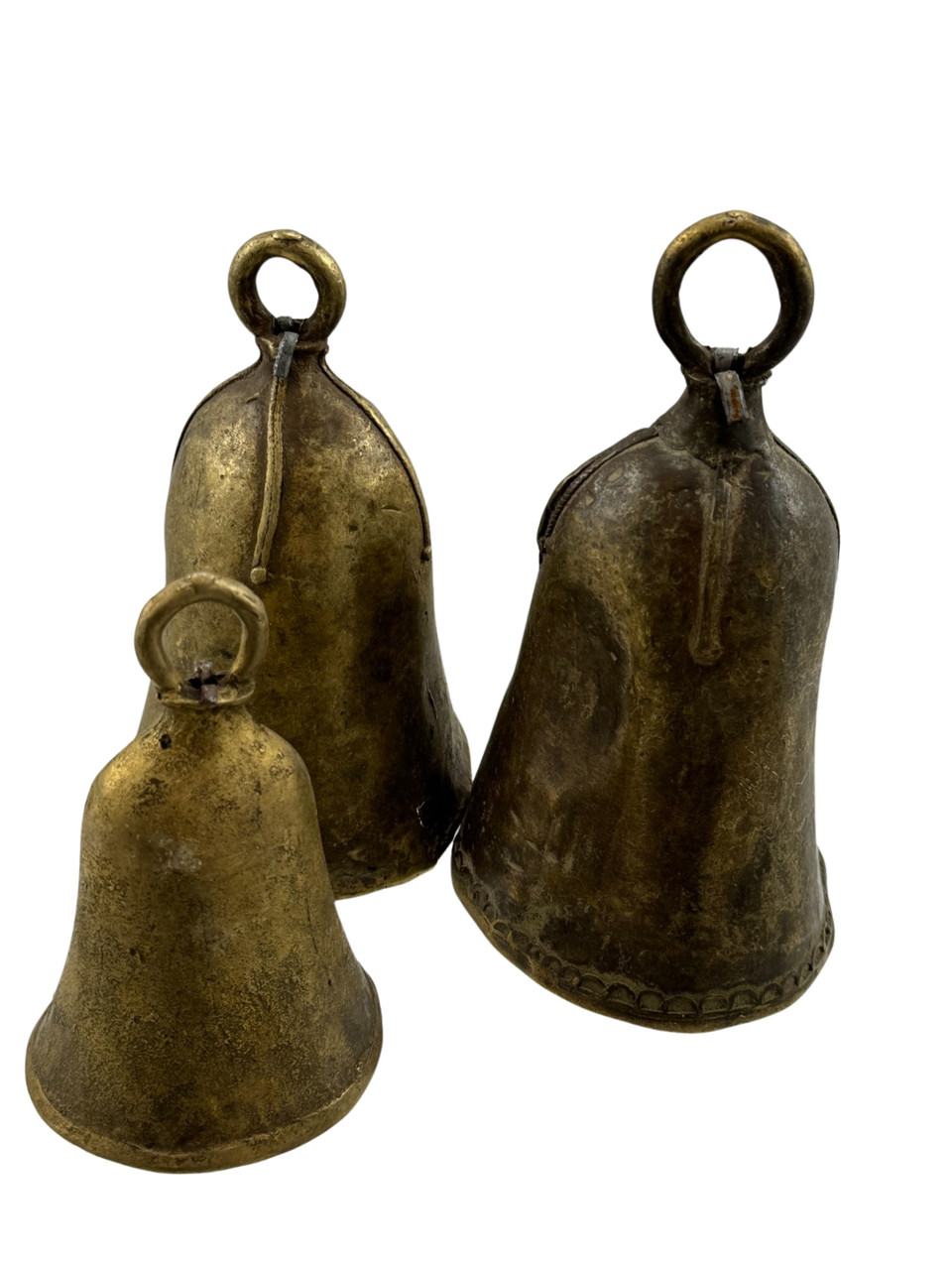 Antique Bronze Hand Forged Cowbell Set of 3