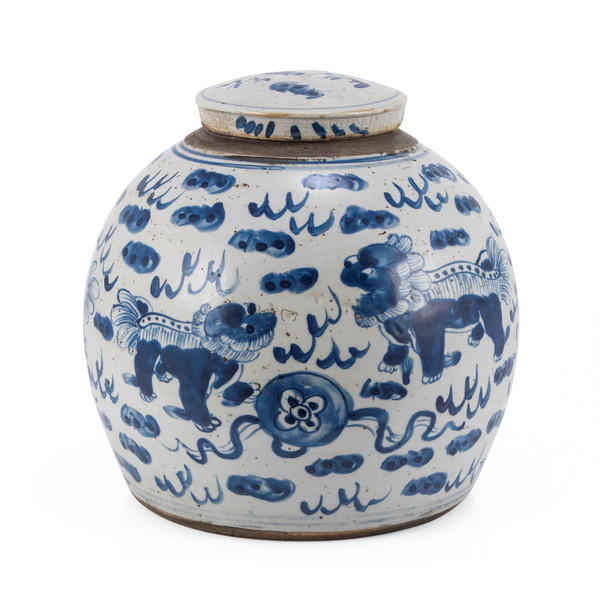 Vintage Ming Jar Lion Motif - 2 Sizes - Legend Accents