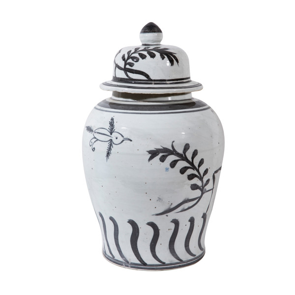 Vintage White Crackle Flying Bird Temple Jar - Legend Accents