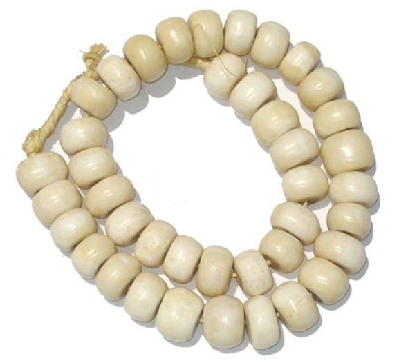 White Large Cylinder Kenya Cow Bone Beads Per String - Legend Accents