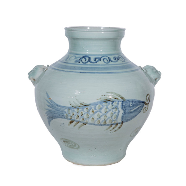 Double Lion Handle Fish Jar - 3 Sizes - Legend Accents