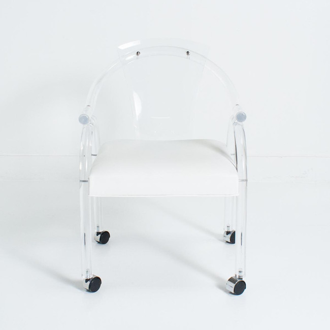 Acrylic chair with wheels store