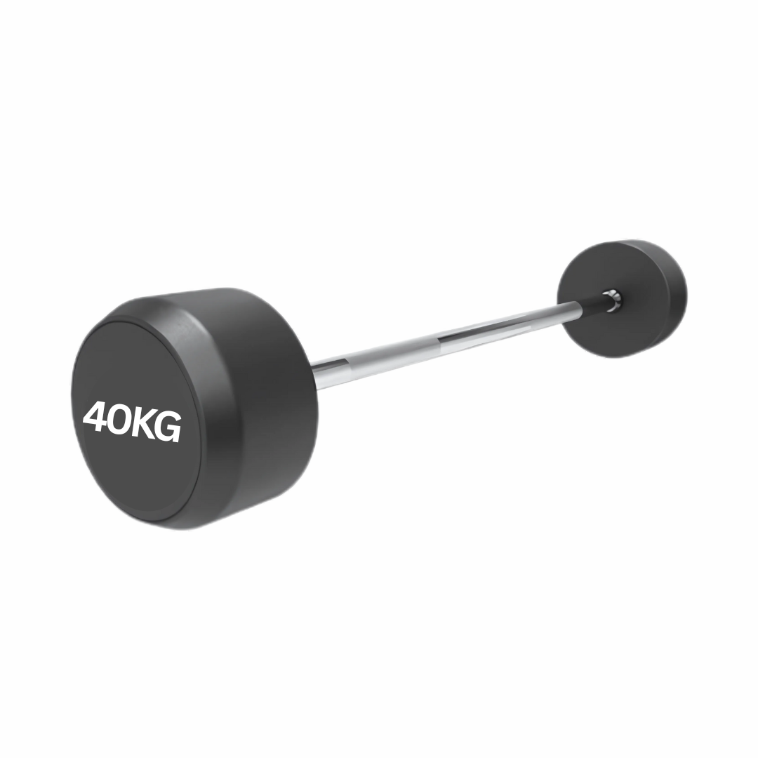 Fixed Straight Rubber Barbell 40KG