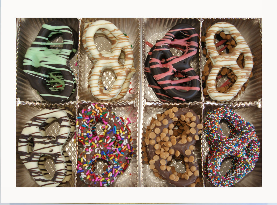 Stutz Candy Double Tray Gourmet Chocolate Pretzel Gift Box