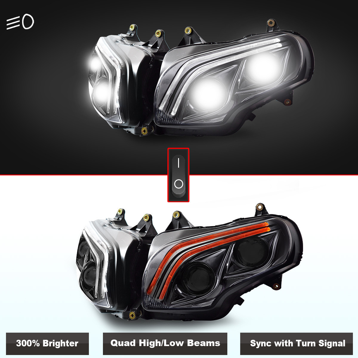 Honda GoldWing GL1800 full LED Headlight 2001-2017 V2