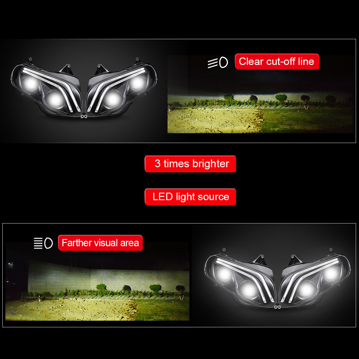 Honda GoldWing GL1800 full LED Headlight 2001-2017 V2