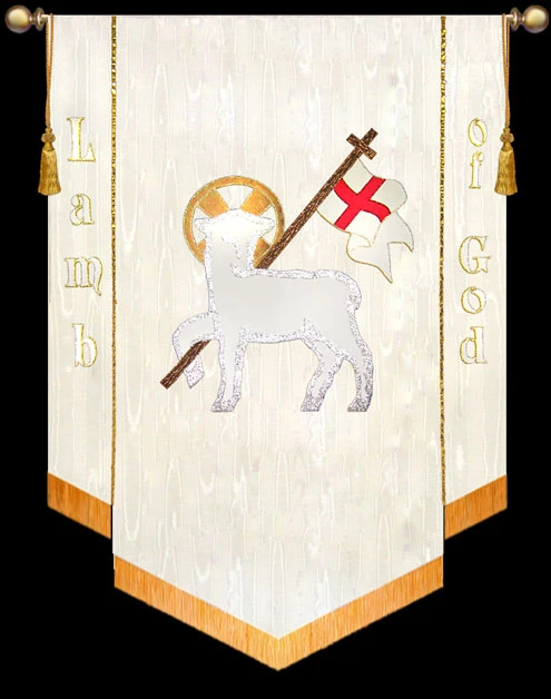 Lamb of God with Side Panels - Traditional Church Banner