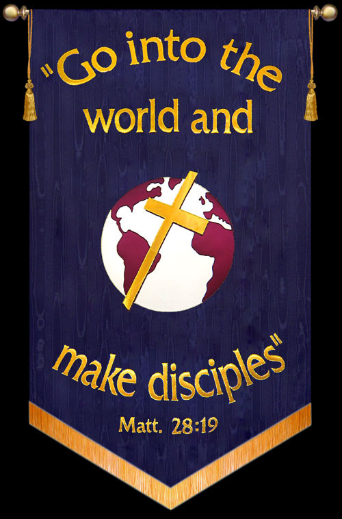 Go into the world and make disciples - Matt 28:19 - Missions Banner ...