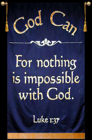 God Can for nothing is impossible Worship Banner - Shop Now
