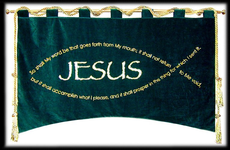 Jesus Fish Praise Banner - Religious Christian Decoration