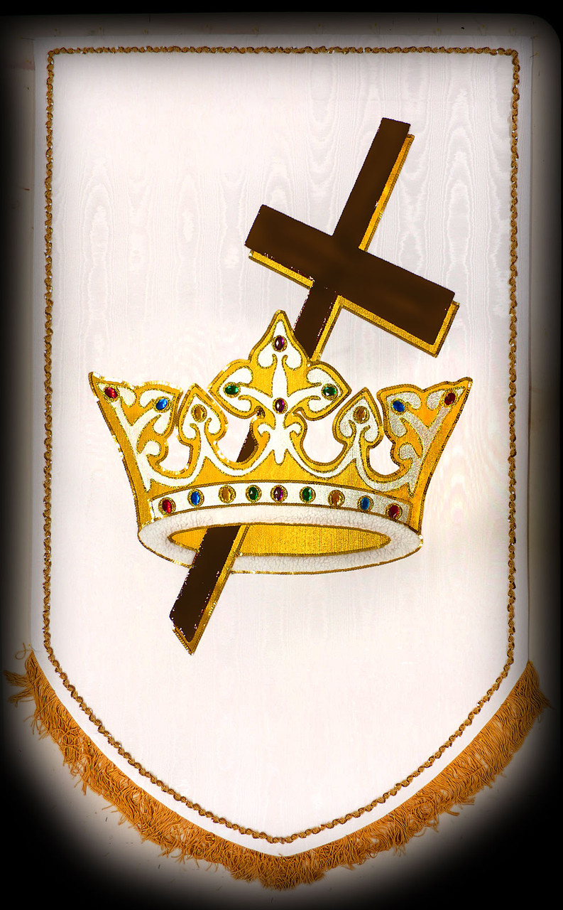 Cross Crown Praise Banner - Religious Worship Decoration