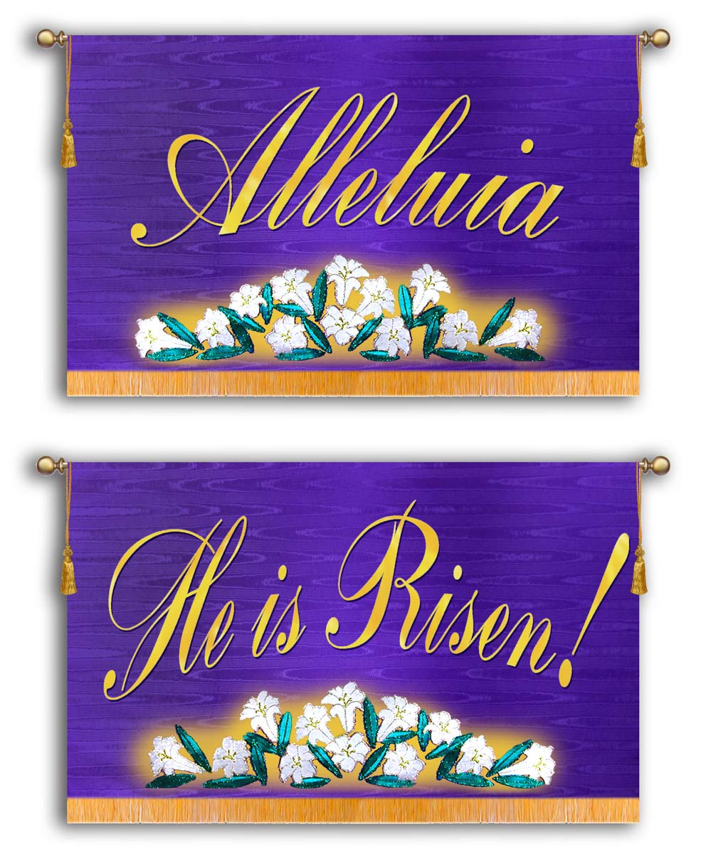 Alleluia and He is Risen Easter banner set for your church