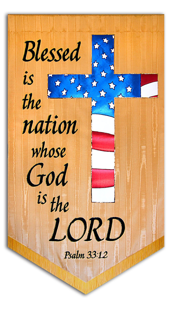 Blessed is the nation - Psalm 33:12 Church Banner