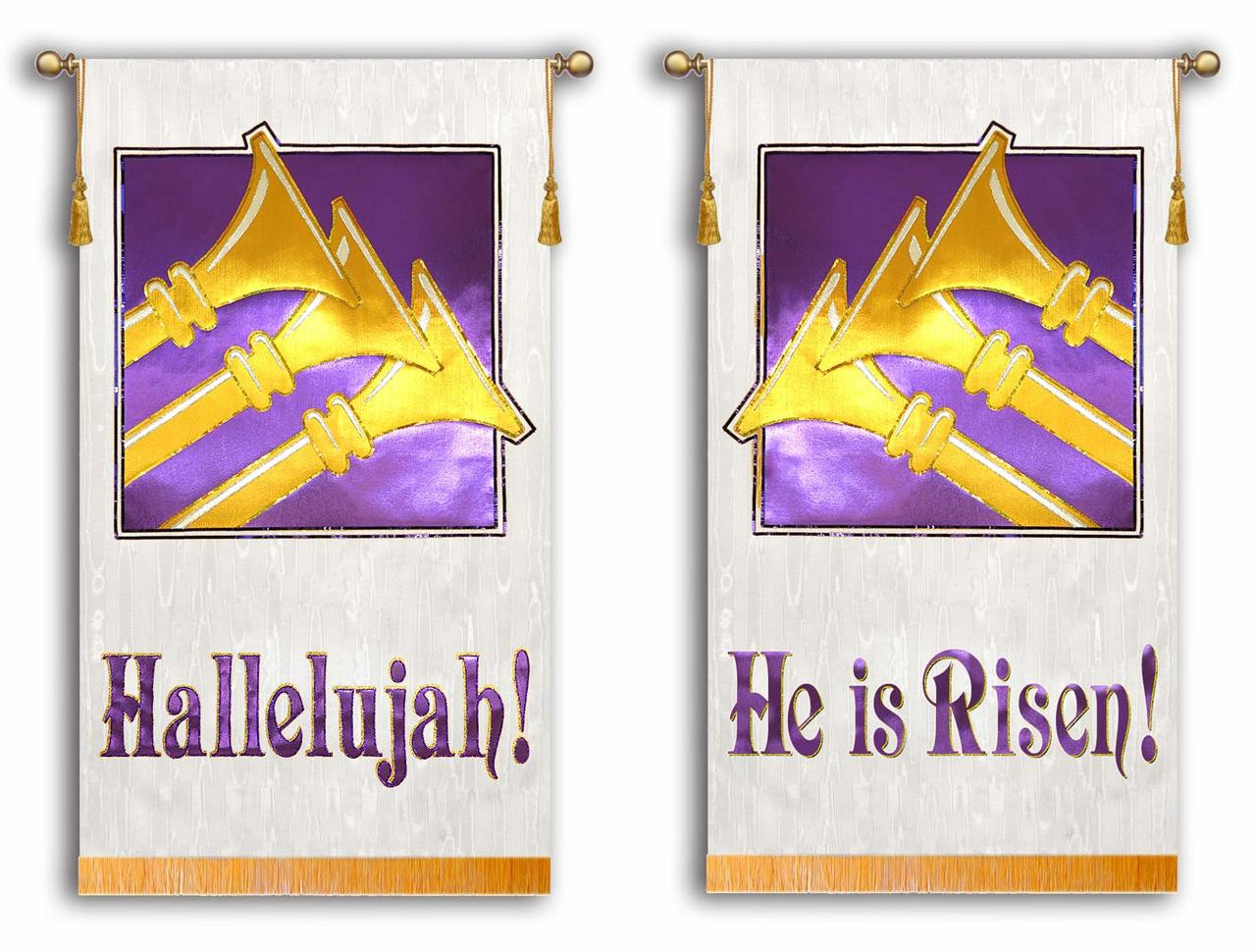 Hallelujah Trumpets Easter Banner - Christian Banners for Praise and ...