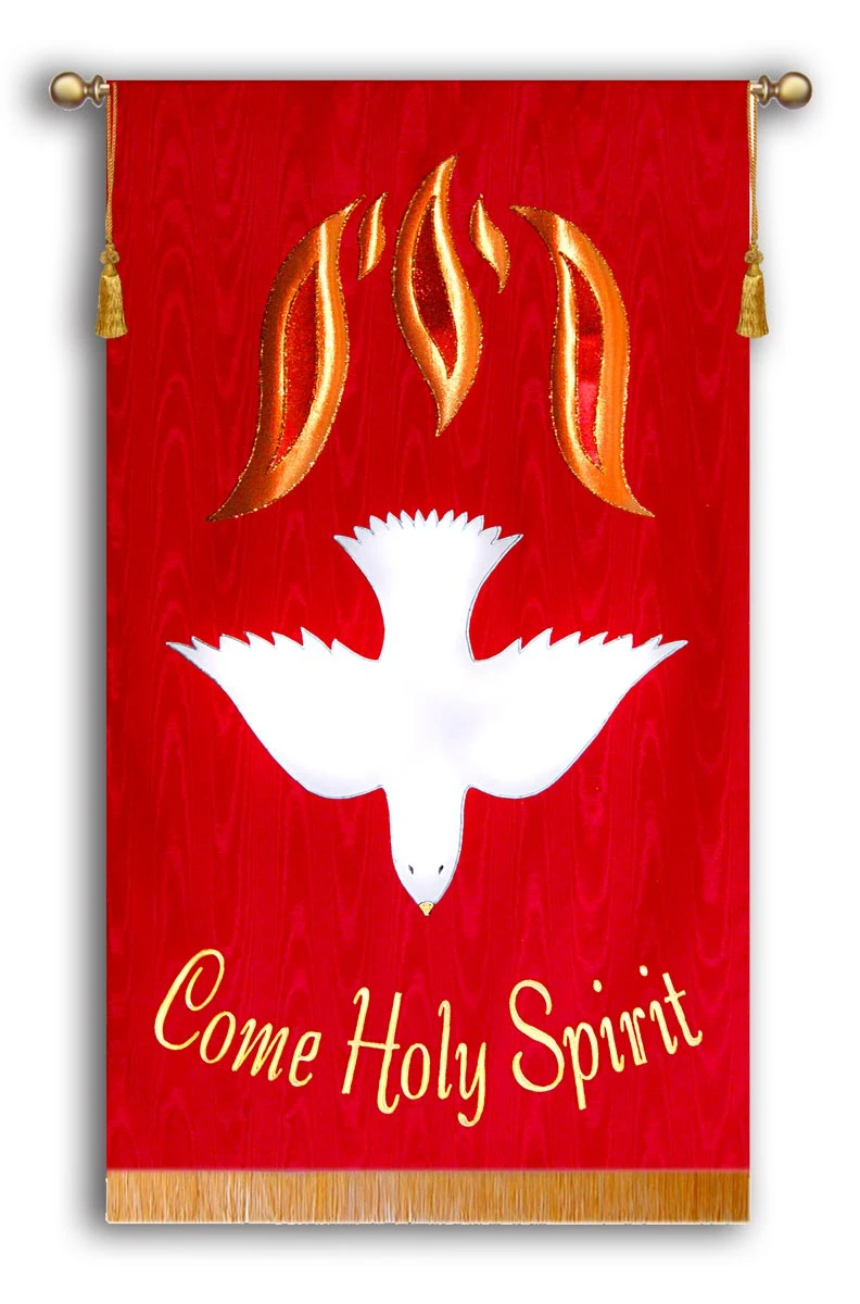 Come Holy Spirit - Church Pentecost Banner Dove and Flames