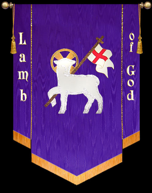 Lamb of God with Side Panels - Traditional Church Banner - Christian ...