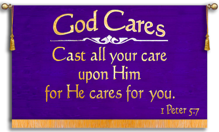 God Cares Horizontal Praise Banner • Christian Banners