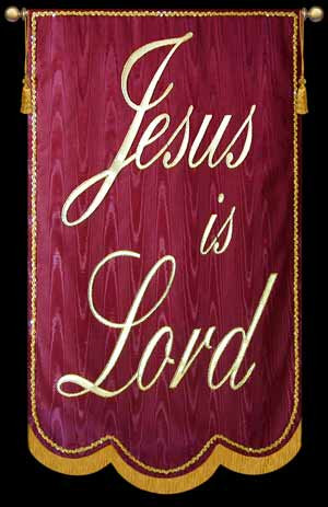 Jesus is Lord Script Church Banner Religious Banner